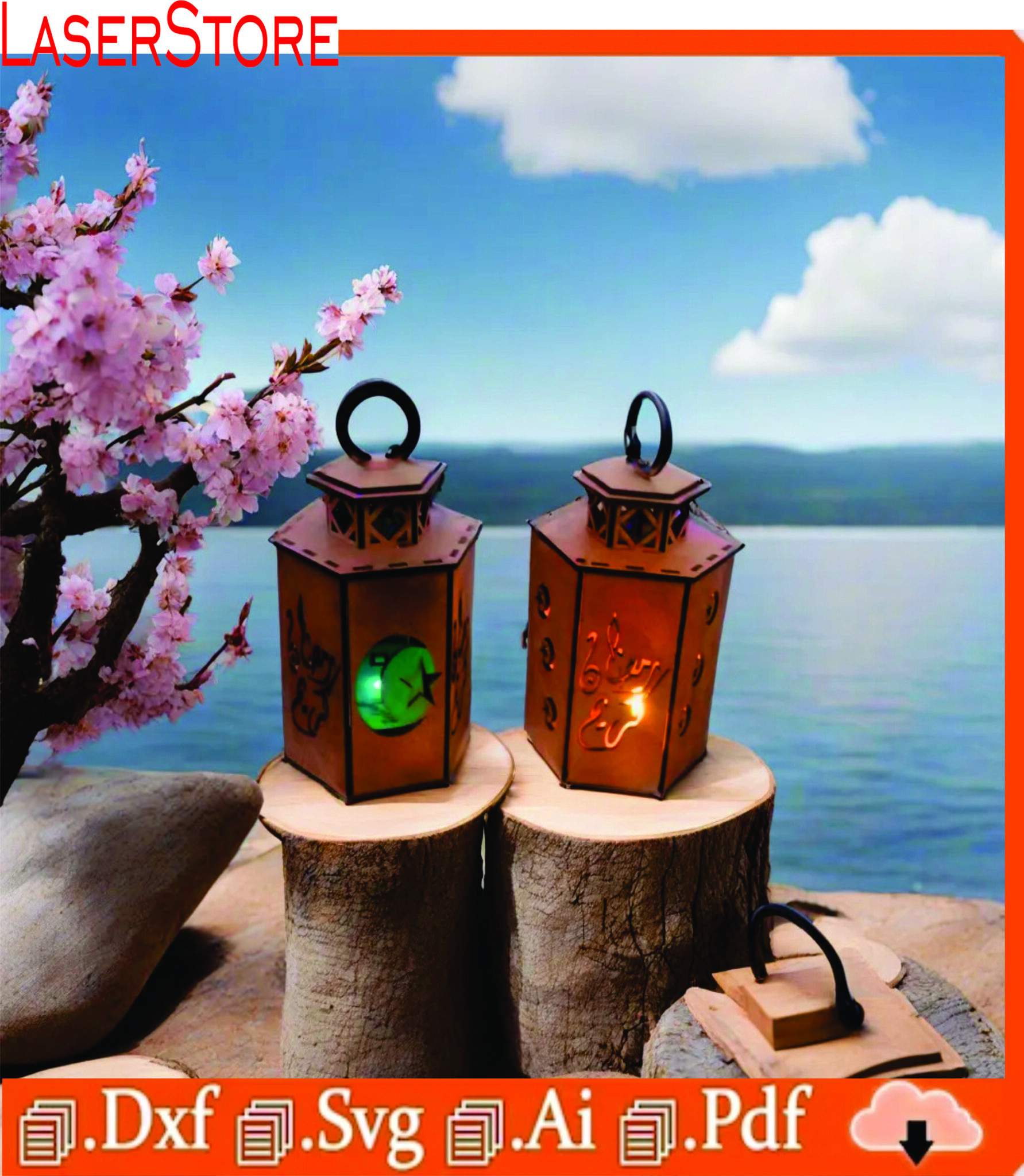 Lanterns : DXF/PDF/SVG/AI files - laserstore
